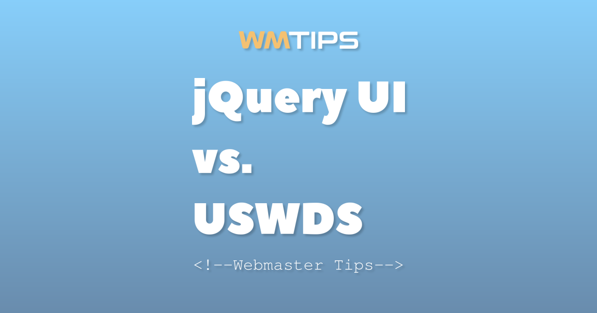 jQuery UI vs. USWDS Usage Comparison