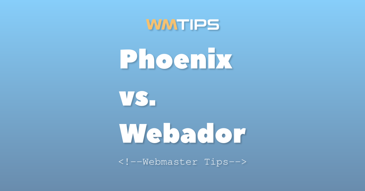 Phoenix vs. Webador Usage and Pricing Comparison