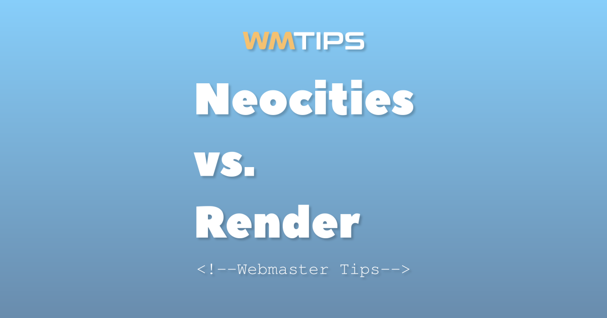 Neocities vs. Render Usage and Pricing Comparison