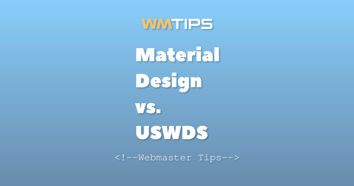 Material Design vs. USWDS Usage Comparison